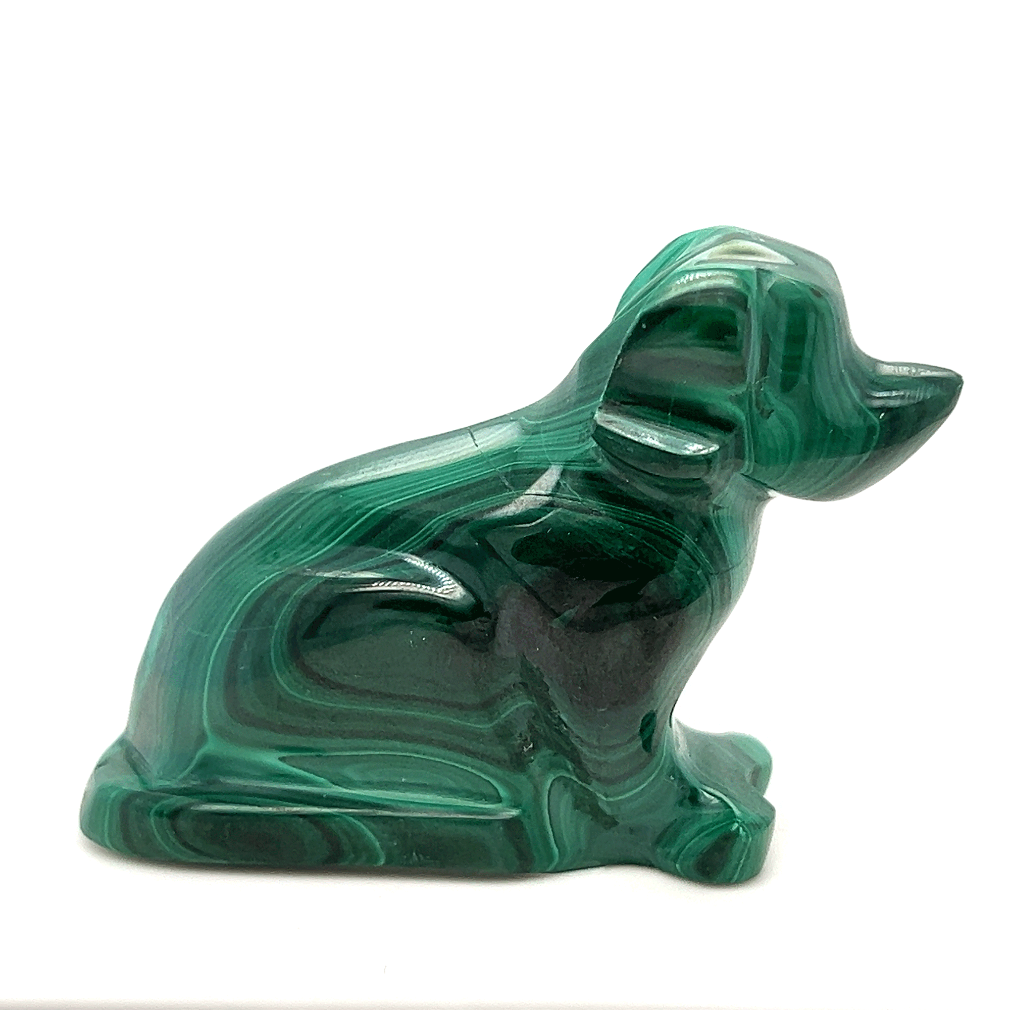 Polished Malachite Dog – Feel Crystals and Jewellery